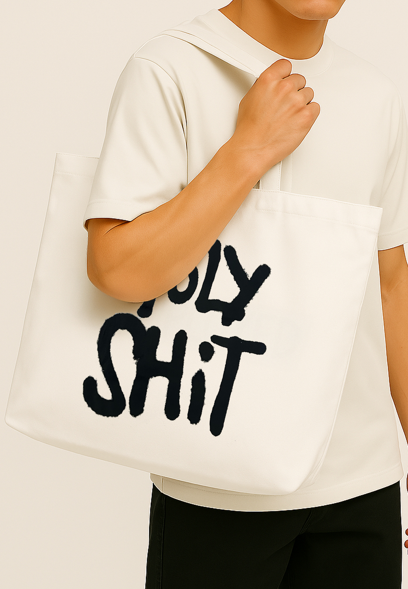 RELIGION Holy Shit Slogan White Bag
