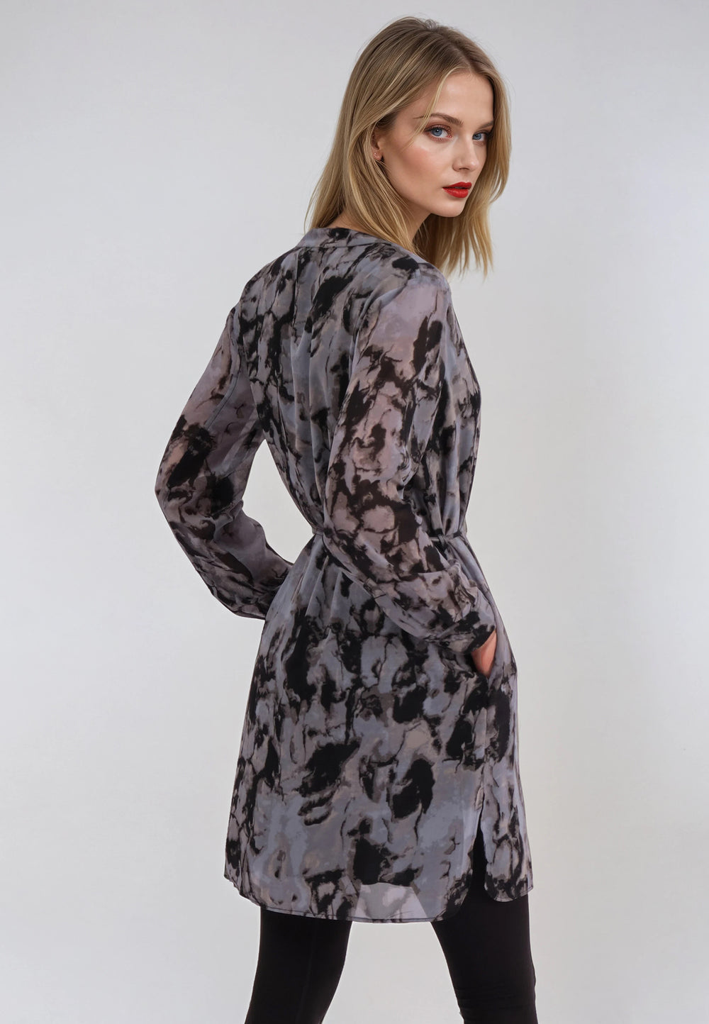 RELIGION Solstice Grey Printed Kaftan