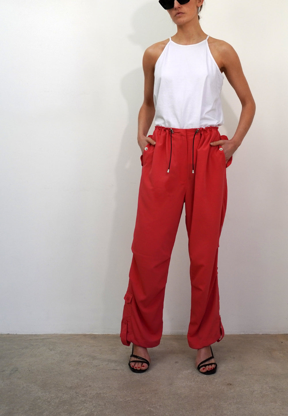 RELIGION Trace Coral Parachute Trousers