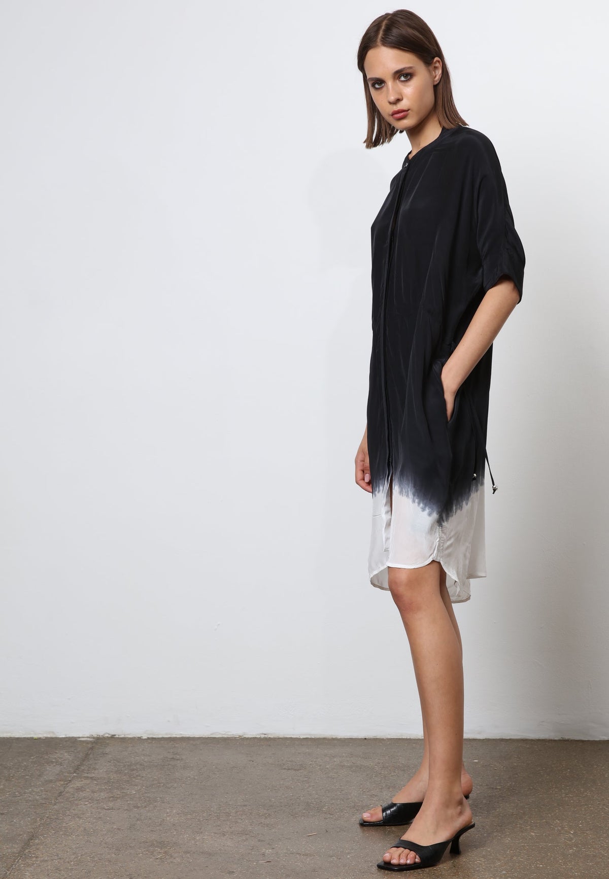 RELIGION Hidden Black Dip Dye Mini Dress