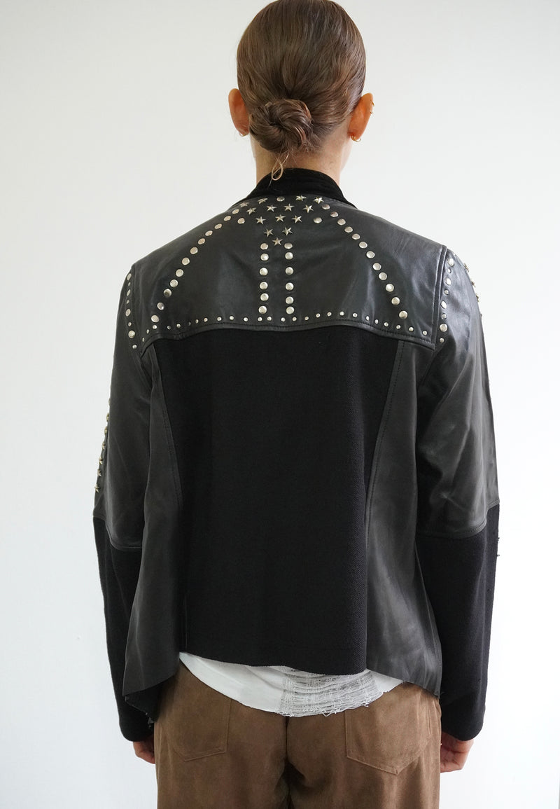 RELIGION Magnetism Black Leather Jacket